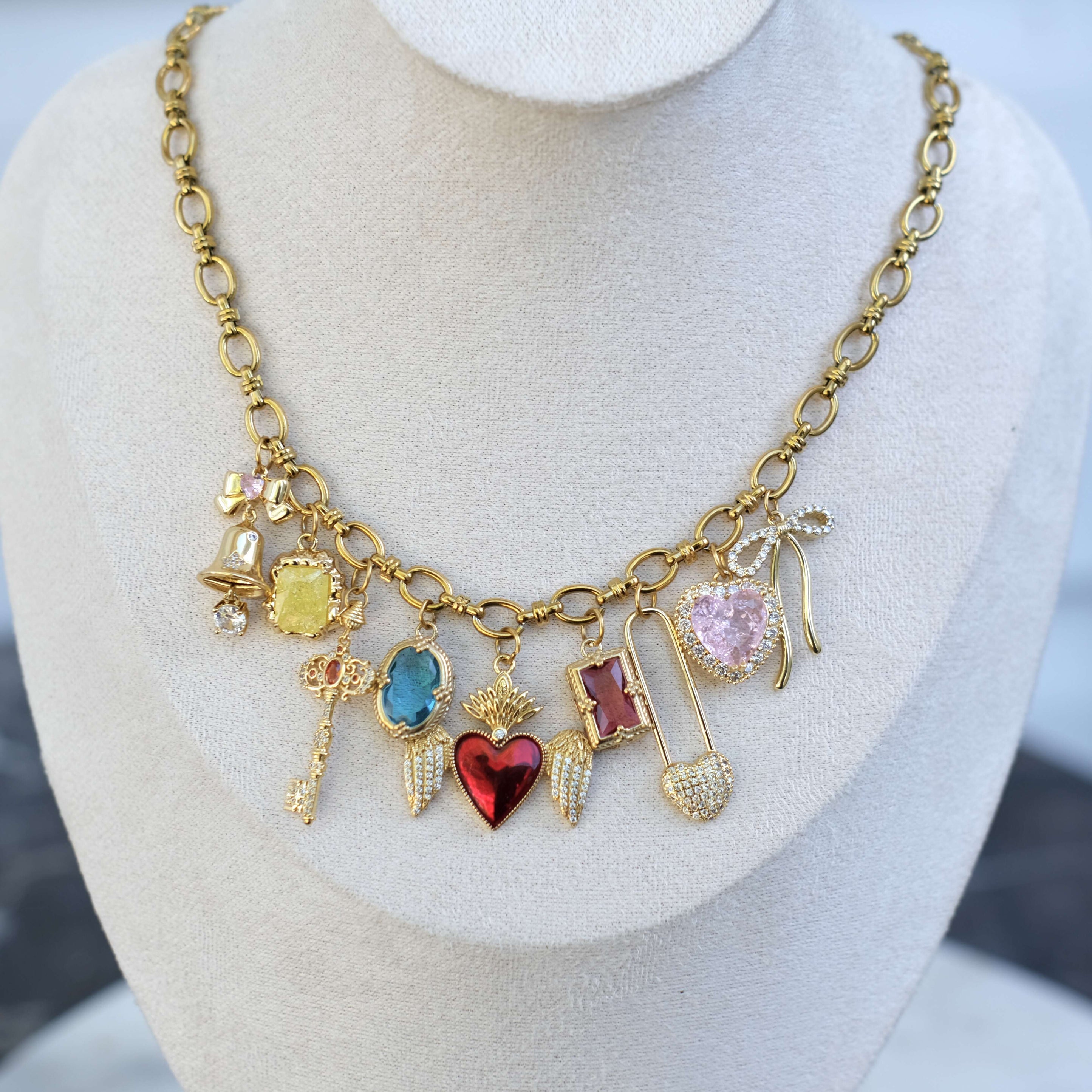 Personalized Gold Charm Necklace | Custom Name and Initials | Unique ...