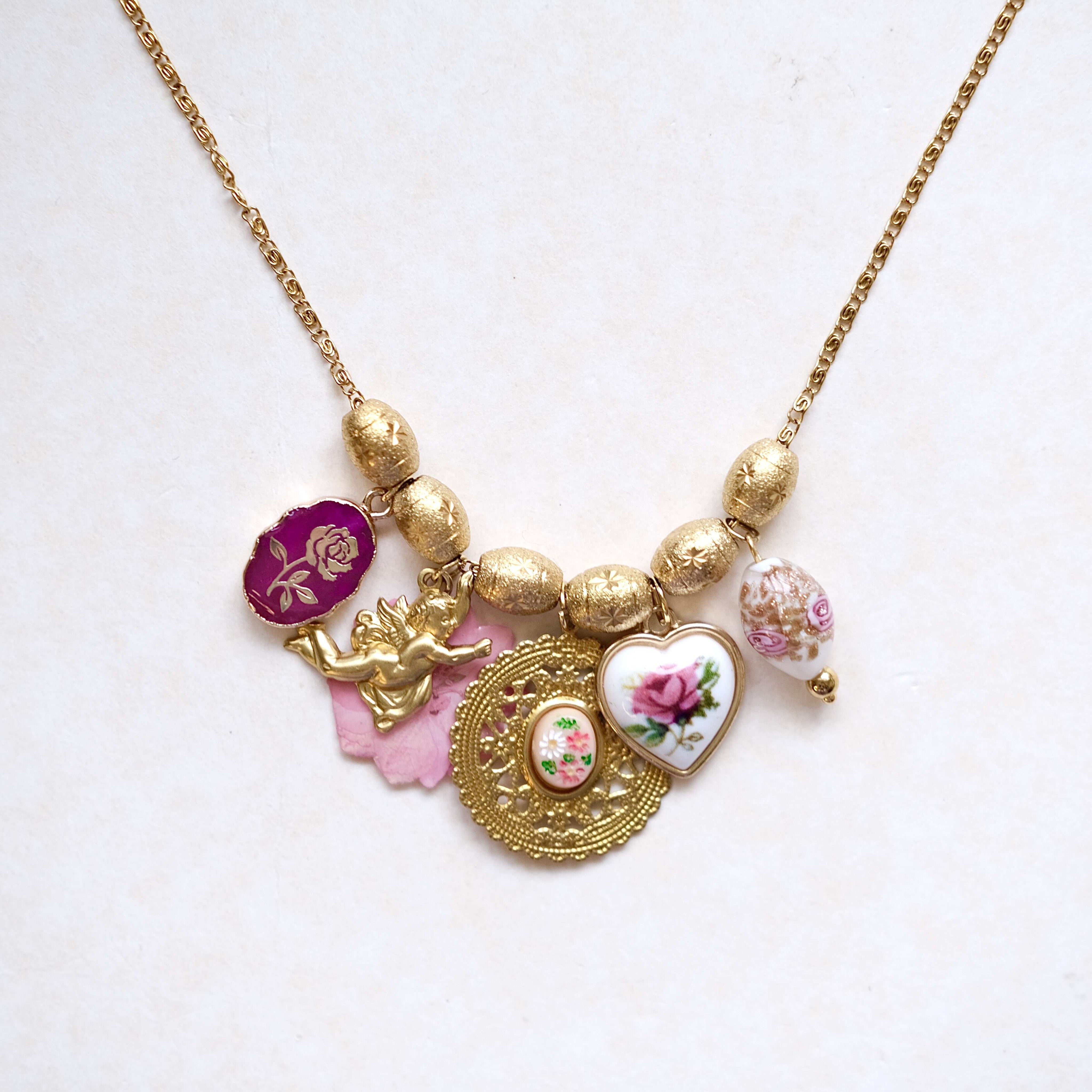 Personalized Gold Charm Necklace | Custom Name and Initials | Unique ...