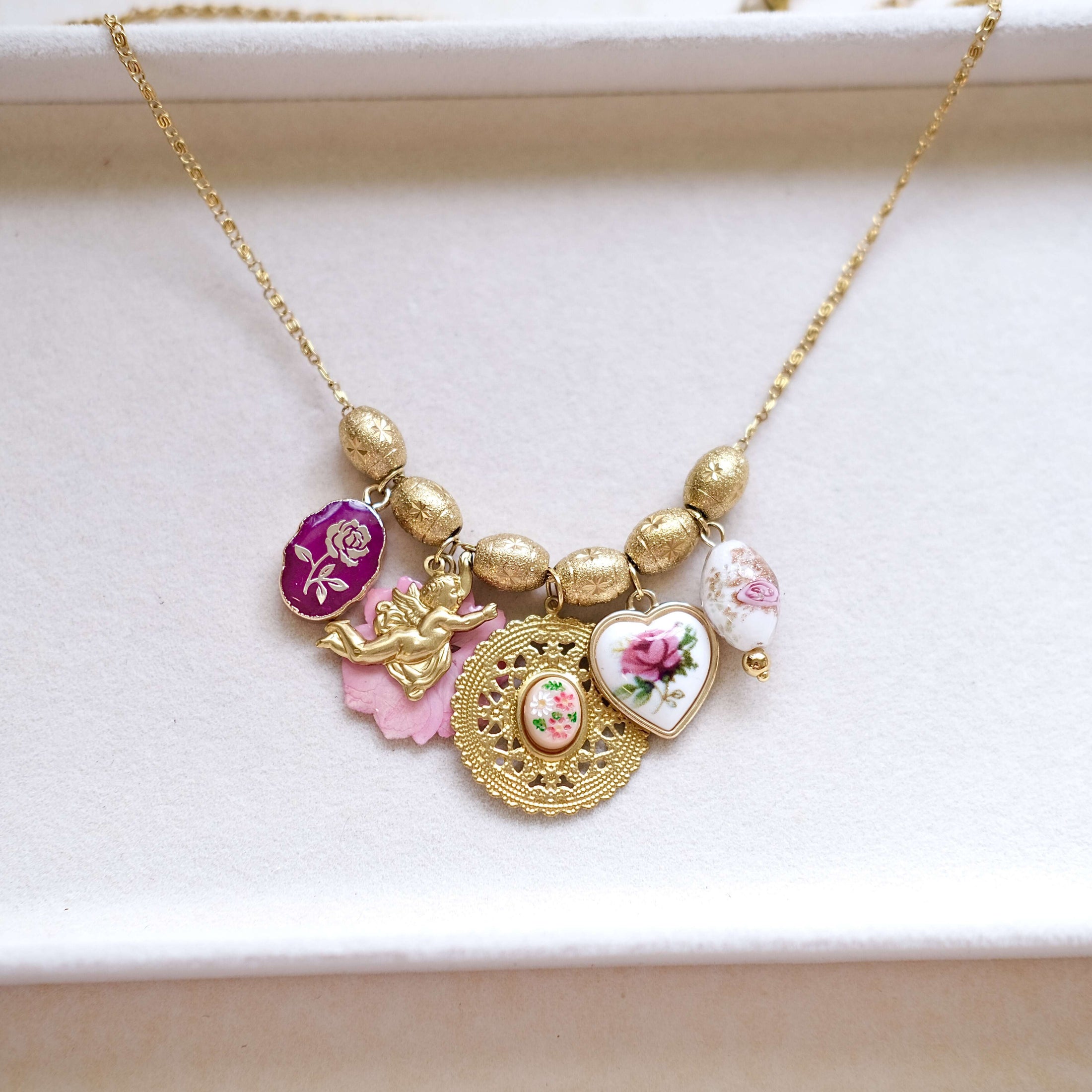 Personalized Gold Charm Necklace | Custom Name and Initials | Unique ...